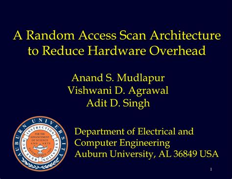 Ppt A Random Access Scan Architecture To Reduce Hardware Overhead