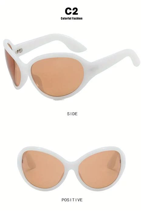 Y2k Wrap Around Fashion Sunglasses Women Men Oversized Temu Australia