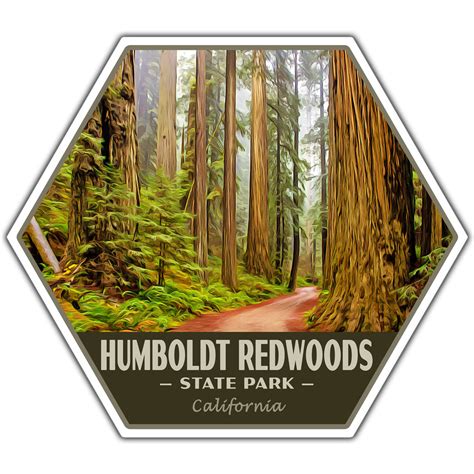 Humboldt Redwoods State Park Sticker Rockefeller Forest Ca Hex