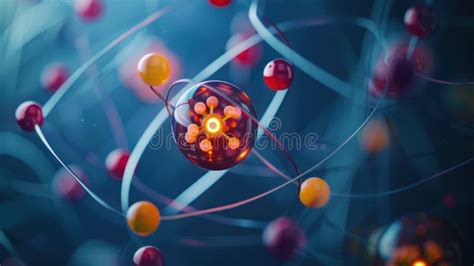 A 3d Model Of An Atom With Orbiting Electrons Highlighting Stock Illustration Illustration Of