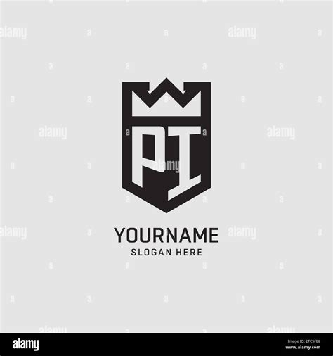 Initial Pi Logo Shield Shape Creative Esport Logo Design Vector Initial Pi Logo Shield Shape Creative Esport Logo Design Vector