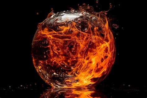 Premium Ai Image Fiery Orb Fusion