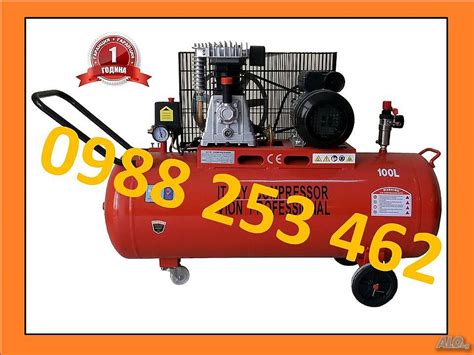 Компресор за въздух 100 литра Компресори Хасково Компресор за въздух Italy с обем на