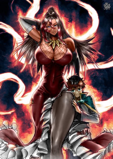 Satou Kazuma And Sylvia Kono Subarashii Sekai Ni Shukufuku Wo Drawn By The Golden Smurf