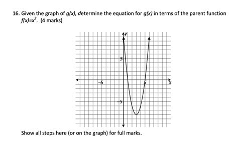 Solved Given The Graph Of G X Determine The Equation Chegg Com