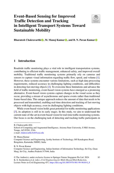 Pdf Event Based Sensing For Improved Traffic Detection And Tracking In Intelligent Transport