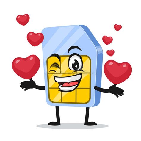 Vector Illustration Of Sim Card Mascot Or Character Stock Vector Illustration Of Soulmate
