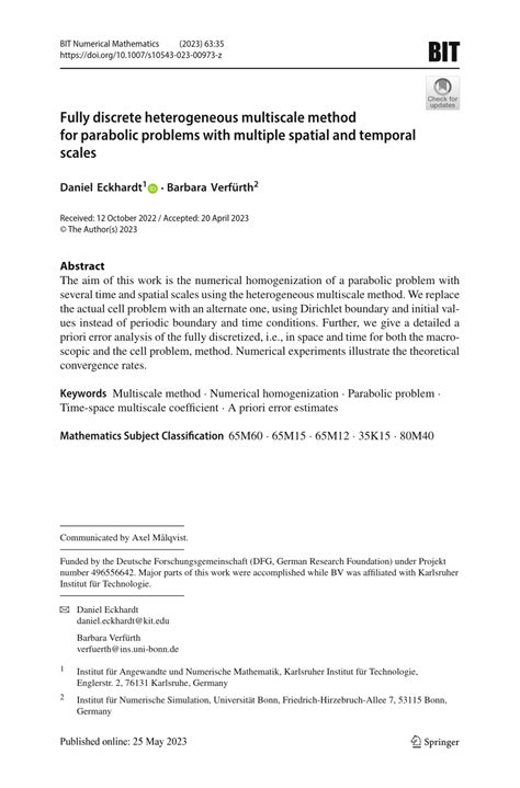 Pdf Fully Discrete Heterogeneous Multiscale Method For Parabolic
