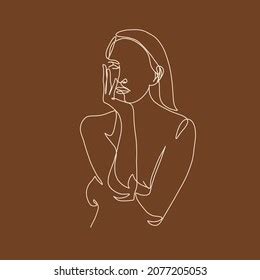 Linear Drawing Naked Female Body Hand Stock Vector Royalty Free Shutterstock