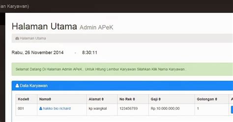 Aplikasi Penggajian Karyawan Berbasis Web Dengan PHP