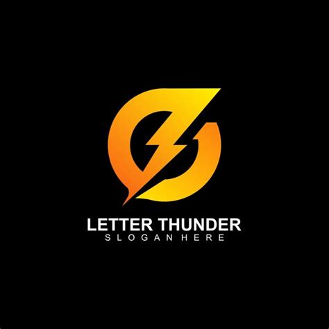 Premium Vector Letter Thunder Logo Design Gradient