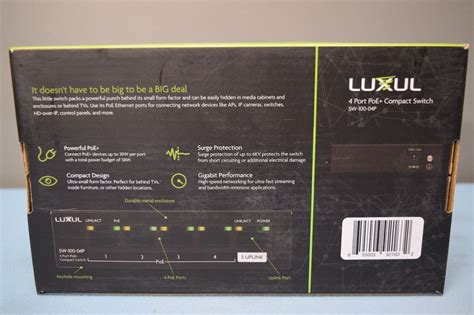 Luxul 4 Port Poe Compact Switch Sw 100 04p Lpav