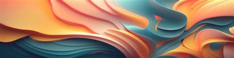 Premium Photo Panoramic Wallpaper With Dreamy Pastel Abstract Patterns