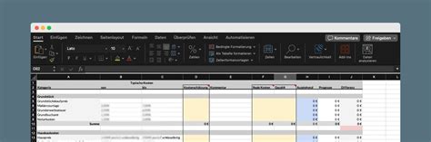 Hausbau Excel Pro Hausbau Excel