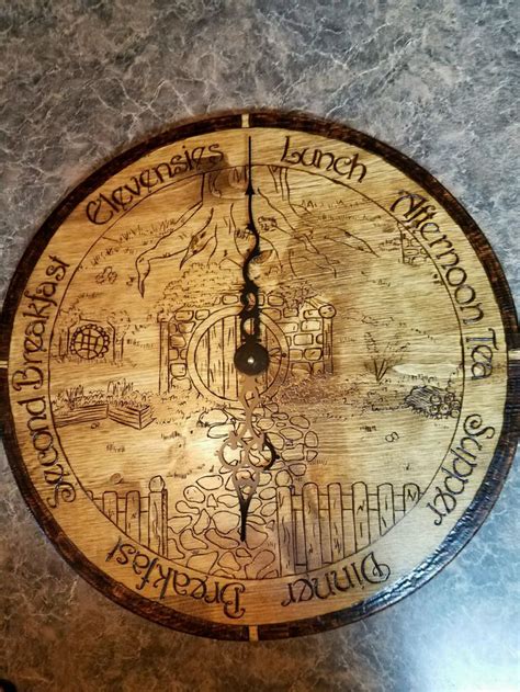 Hobbit Clock Lord Of The Rings Clock Second Breakfast Clock Wall