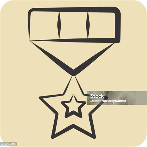 아이콘 랭크 배지 군대 및 육군 상징과 관련이 있습니다 손으로 그린 스타일입니다 심플한 디자인 일러스트레이션 Championship에 대한 스톡 벡터 아트 및 기타 이미지