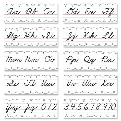 Alphabet Line Cursive Handwriting Bulletin Board Set Alphabet Line
