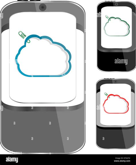 Cloud Computing Connection On The Mobile Smart Phone Set Isolated On White Stock Photo Alamy