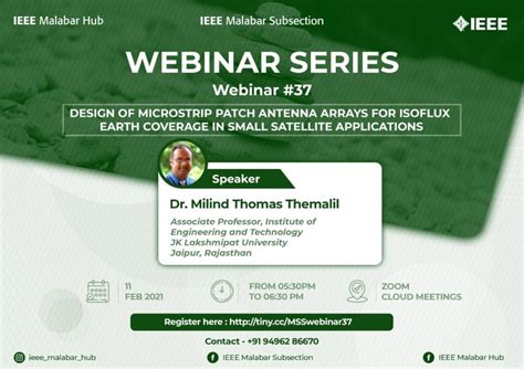Webinar “design Of Microstrip Patch Antenna Arrays For Isoflux Earth Coverage In Small