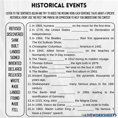 Historical Even Free Interactive Worksheets 7475155