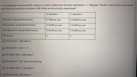 solved a conventional incremental b c analysis is used to