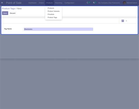 Odoo POS Filter Products By Tags WebKul