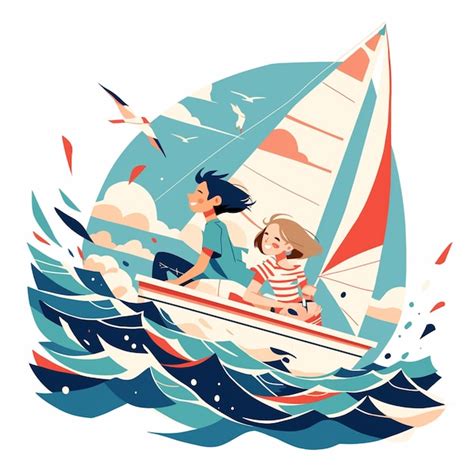 Amigos Disfrutando De Un Paseo En Barco Vector Premium Generado Con Ia