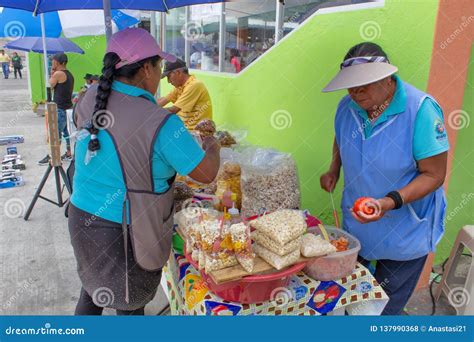 Street Kitchen In Ecuador Equatorians Sell Food National Snacks From