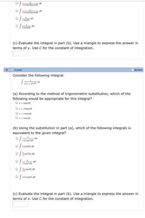 Solved Consider The Following Integral A According To The