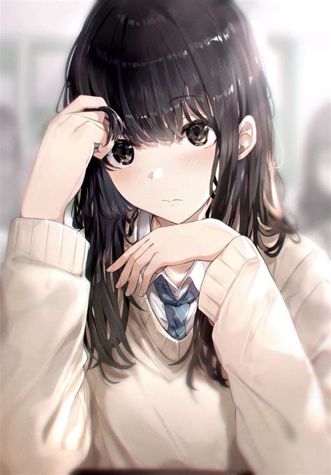 Safebooru 1girl Black Hair Blurry Blurry Background Blush Highres