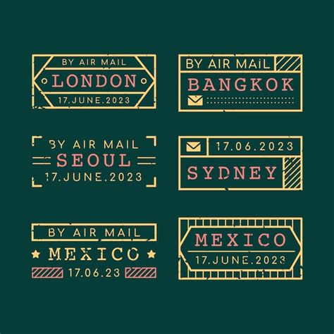 Free Vector Flat Design Mail Stamp Set