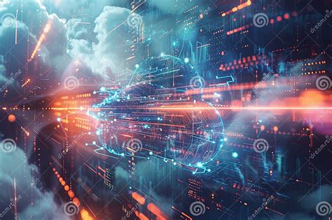 A Digital Visualization Of Cloud Computing With Data Processing And Ai