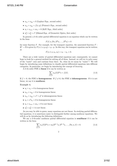Solution Conservation Partial Differential Equations Of Applied Mathematics Math 220a 2021 2022