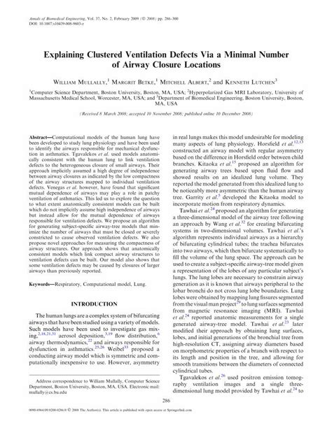 pdf explaining clustered ventilation defects via a minimal