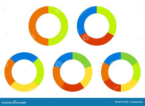 Segmented Circles Set Isolated On A White Background Big Set Of Wheel