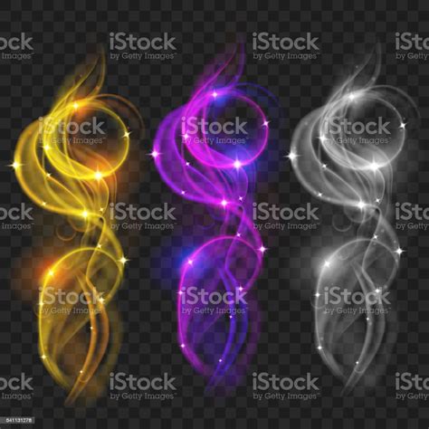 Set Of Translucent Colored Smokes Stock Illustration Download Image Now Abstract