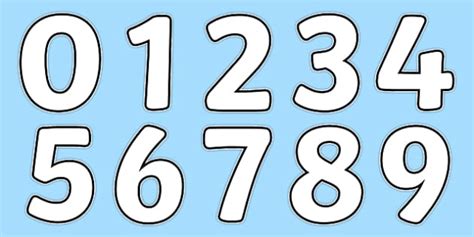 👉 Printable Outline Bubble Numbers 09 One Page Twinkl