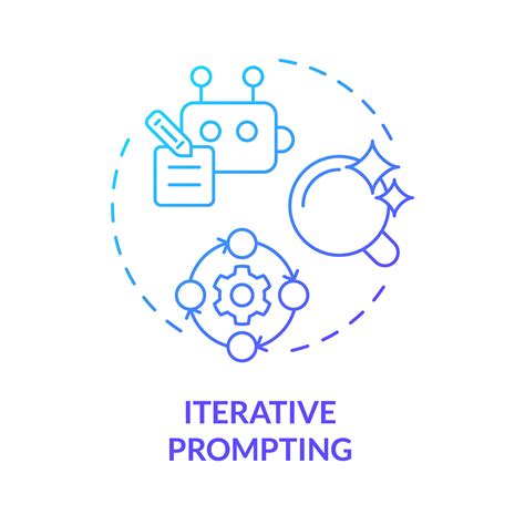 Iterative Prompting Blue Gradient Concept Icon Prompt Engineering Technique Elaborate Topic
