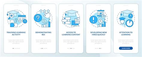 Premium Vector Problems With Corporate Training Blue Onboarding Mobile App Screen