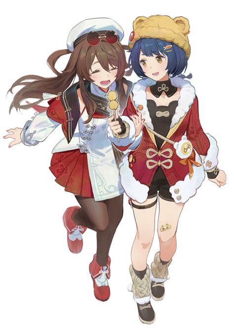 Hu Tao Xiangling Hu Tao And Xiangling Genshin Impact Drawn By Ddal Danbooru