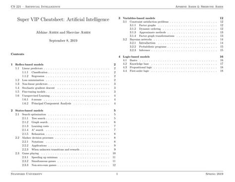 Super Cheatsheet Artificial Intelligencepdf Free Download