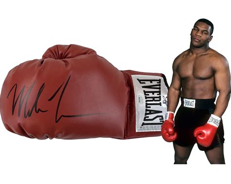 lot mike tyson signed boxing glove jsa authentication