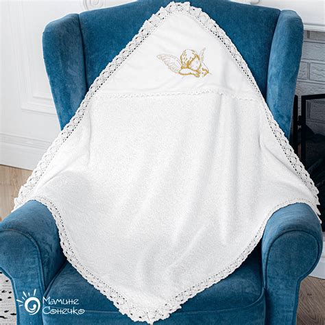 Крижма для хрещення рушник Ангел з крильцями банна махра купити в інтернет магазині