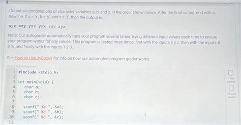 solved output all combinations of character variables a b