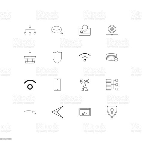 Network And Database Simple Linear Icons Set Outlined Vector Icons