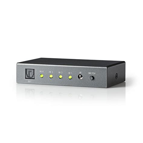 Optical Audio Switch 4 Port 4x Toslink Input 1x Toslink Output