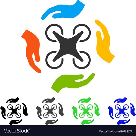 Copter Care Hands Flat Icon Royalty Free Vector Image
