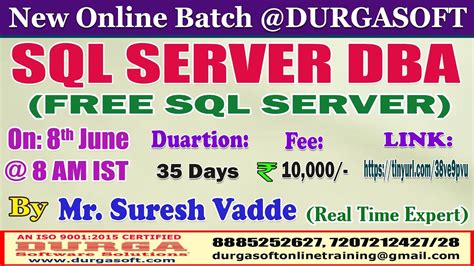 Sql Server Dba Online Training Durgasoft Youtube