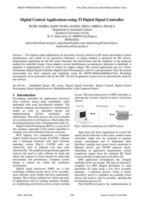Pdf Digital Control Applications Using Ti Digital Signal Controller