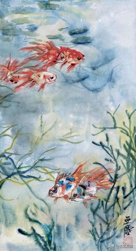 虚谷汪亚尘吴作人陶冷月四位擅画金鱼作品比一比谁更强 每日头条